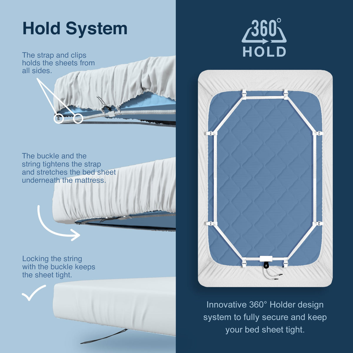 Bed Scrunchie Sheet Strap | Bed Sheet Holder, Suspender and Tightener